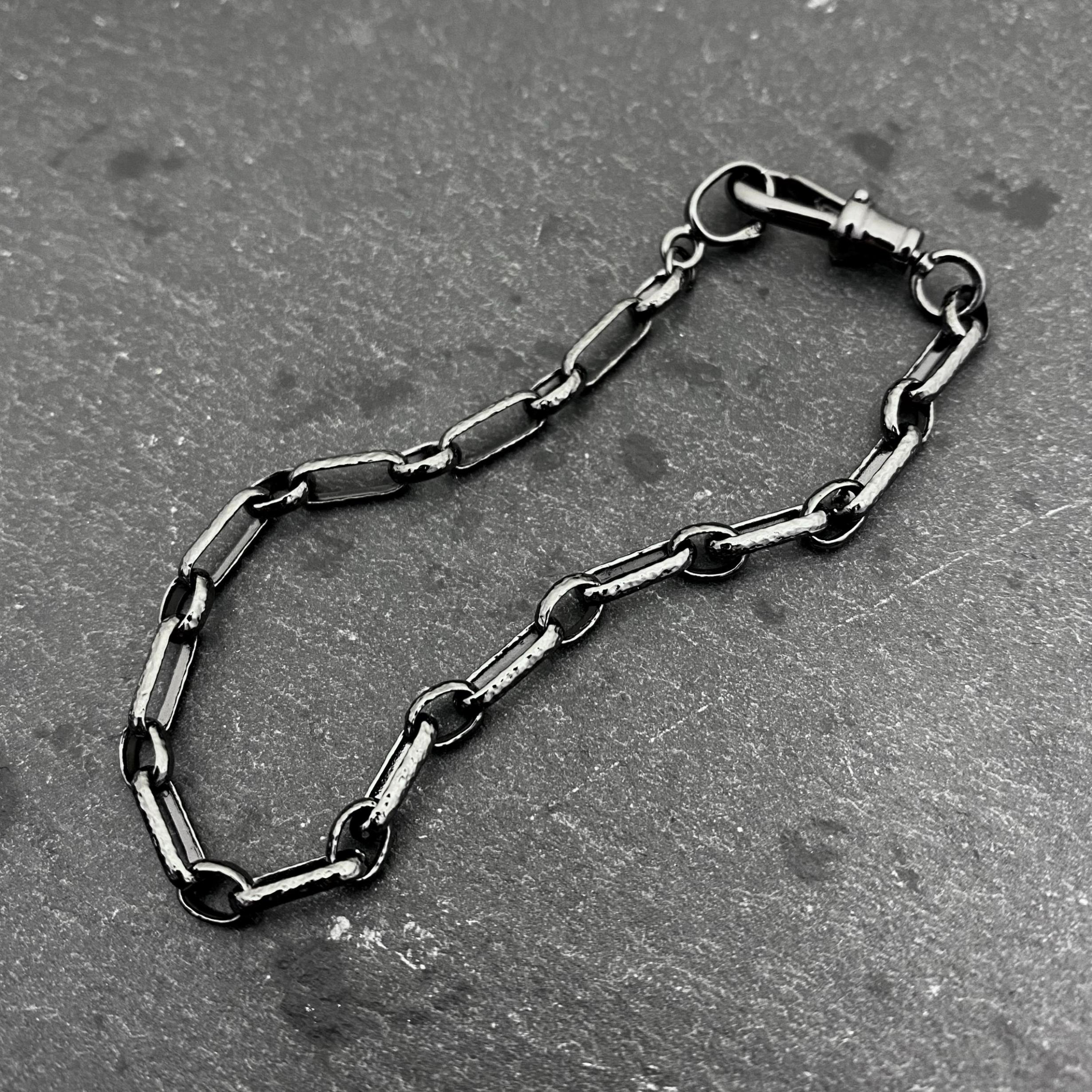 MARVELOUS TEXTURE LINKS CHAIN / Silver / BLACK RUTHENIUM / 7inch(18cm ...